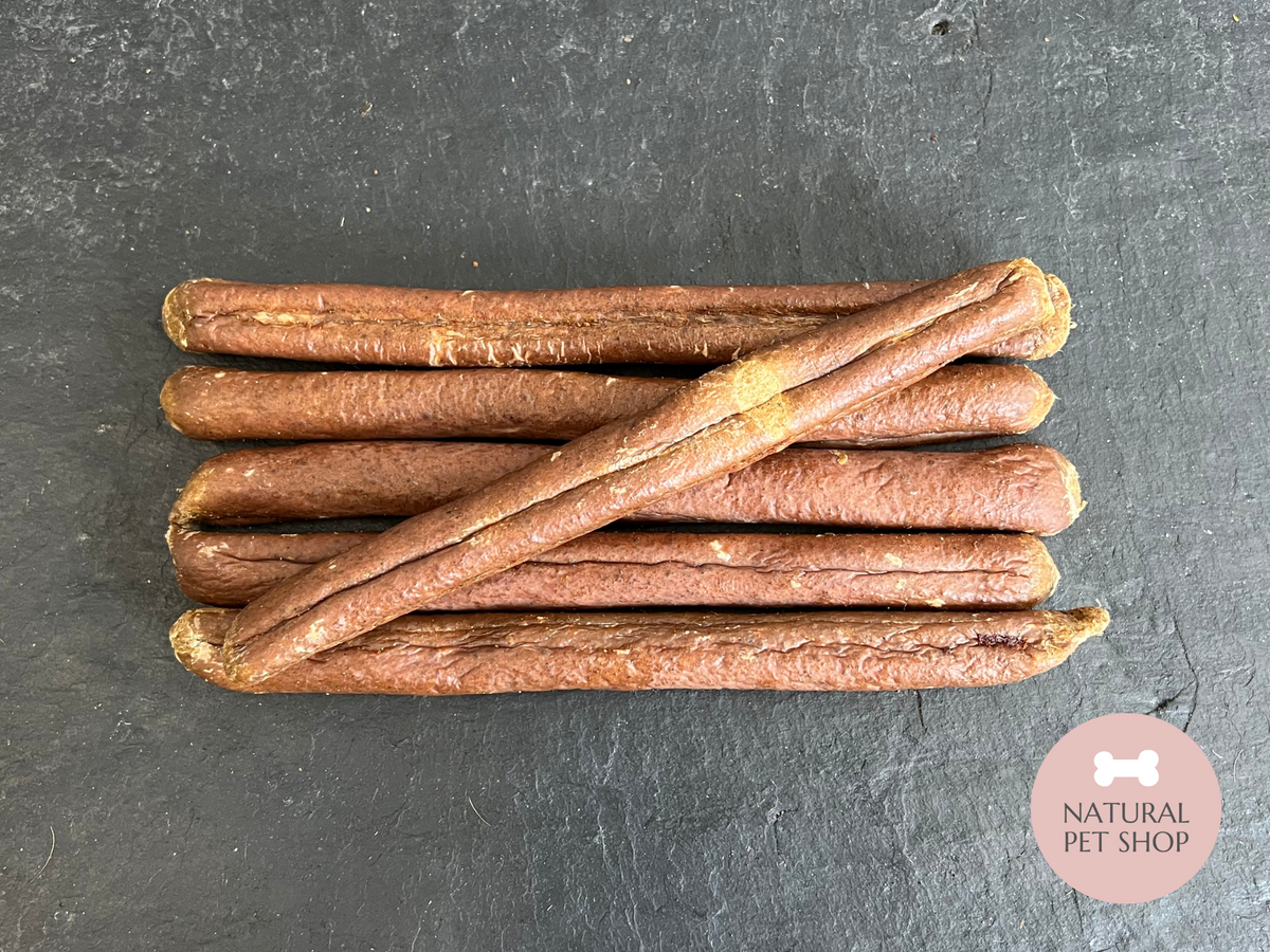 Long Beef & Veg Sausages — Natural Pet Shop